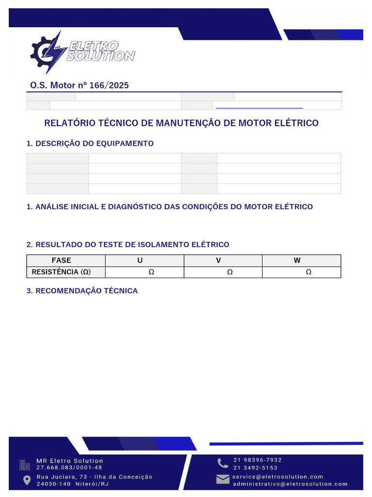 Manutenção do Motor Elétrico VEM K21R | PDF