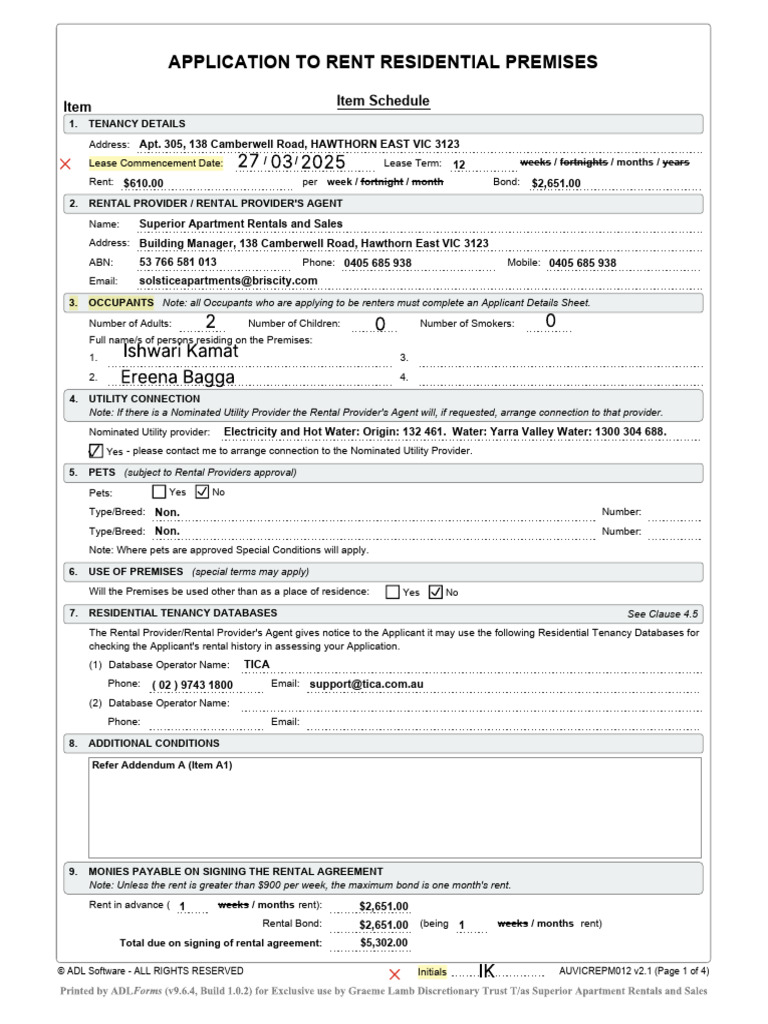 Residential Rental Application Form | PDF | Lease | Discrimination