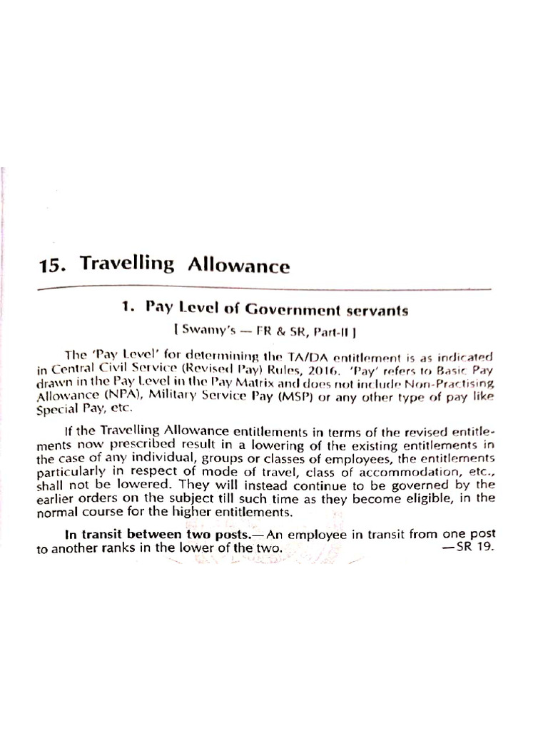 Traveling Allowance | PDF