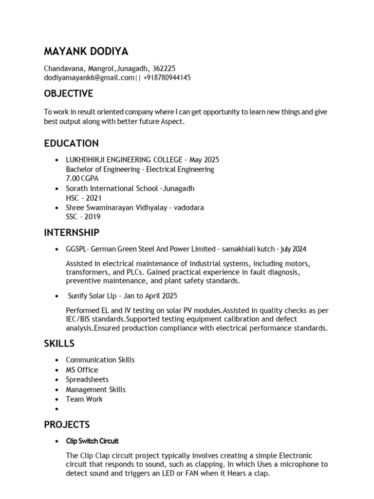 mayank cv | PDF