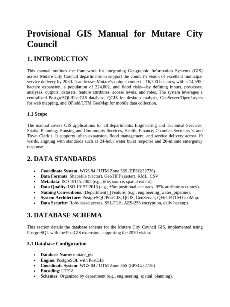 Short Version GIS Manual For Mutare City Council | PDF | Geographic Information System ...