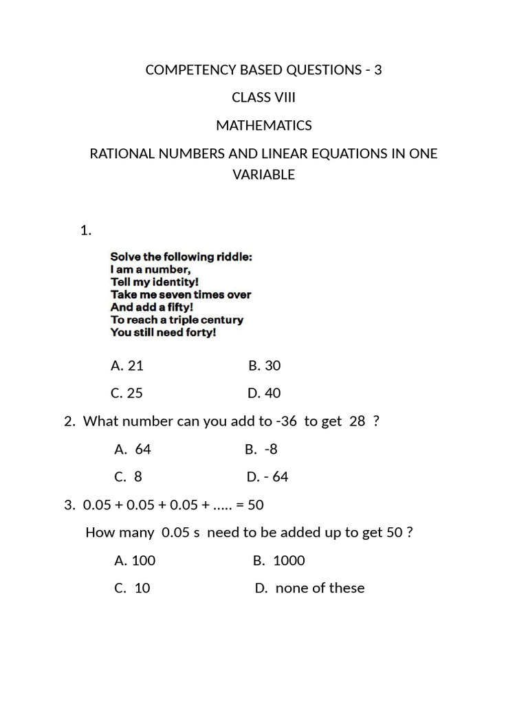 CBQ - 3 Class Viii | PDF