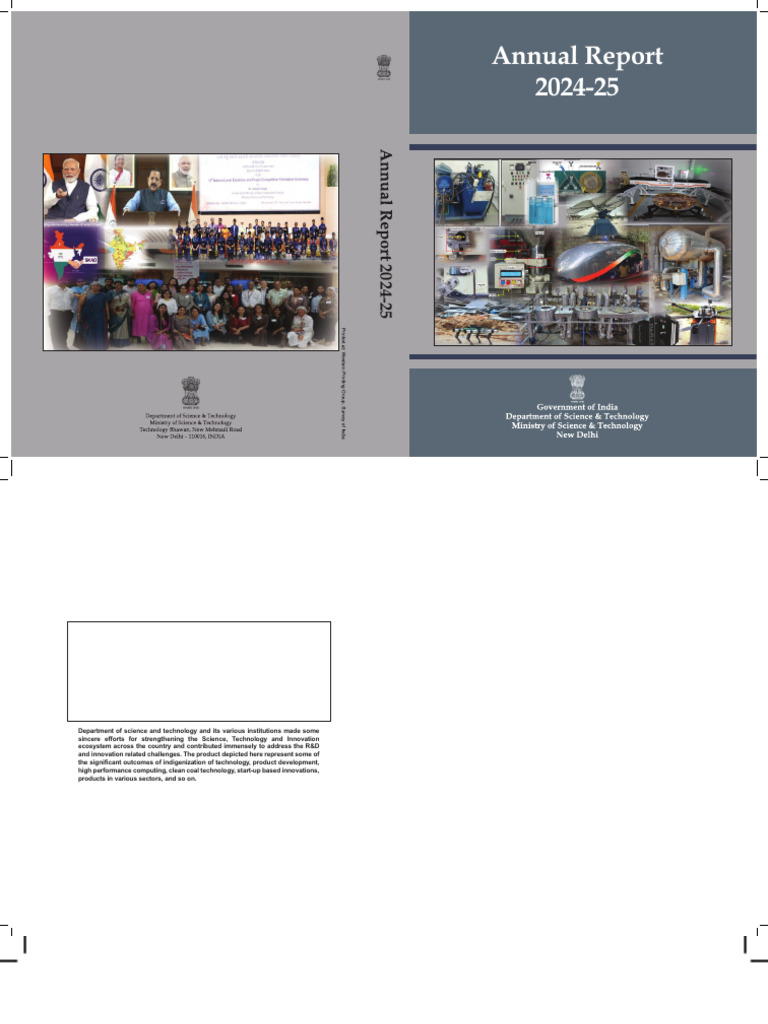 Annual Report 2024-25: DST Initiatives | PDF | Science | Sustainable Energy