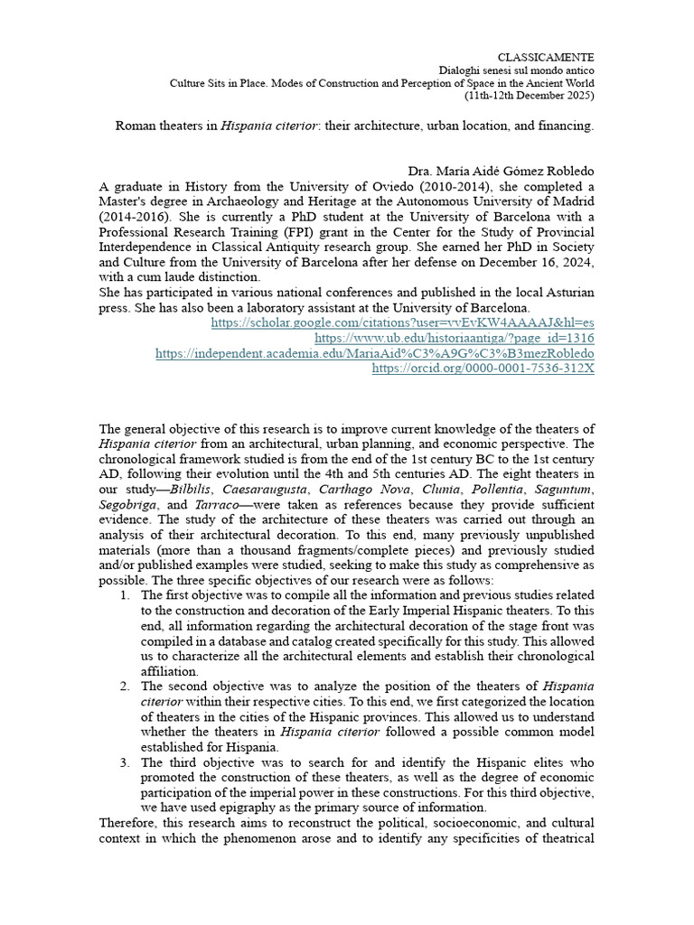 Roman Theaters in Hispania Citerior | PDF | Liberal Arts Education ...