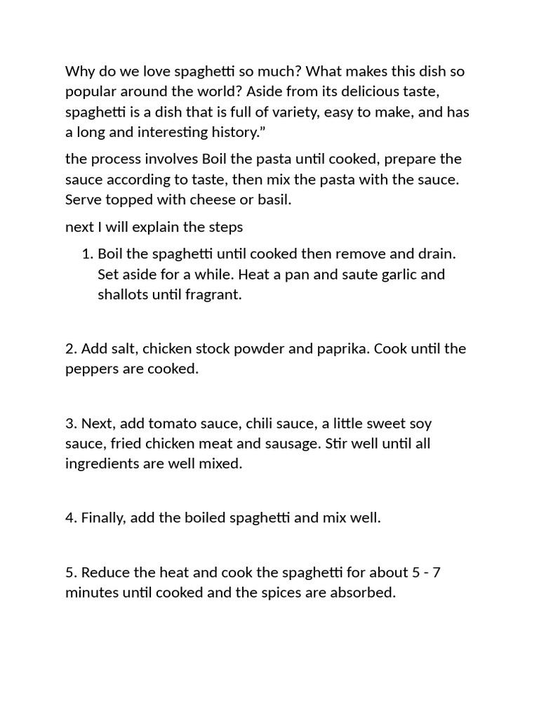 Why Do We Love Spaghetti So Much | PDF