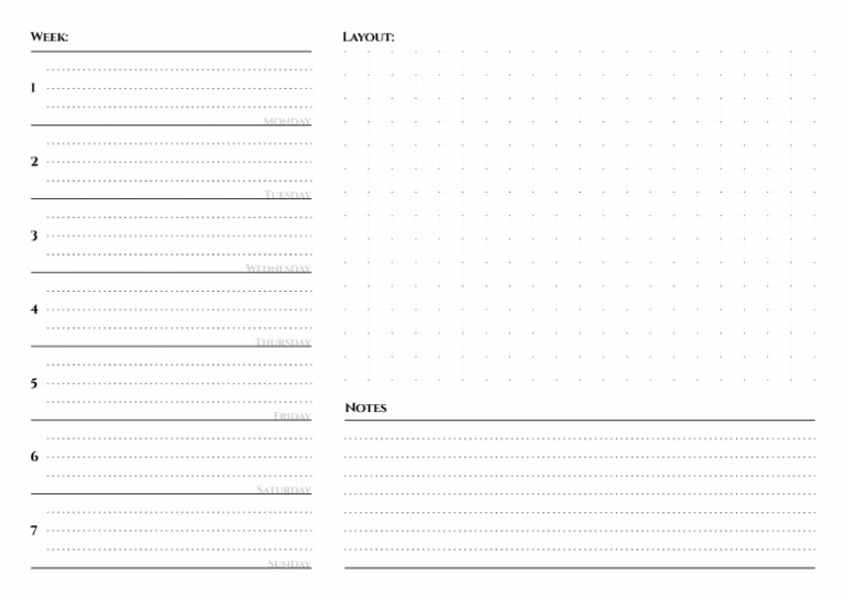 Weekly Dungeon Planner LabeledWithNotes LowQuality A4 | PDF
