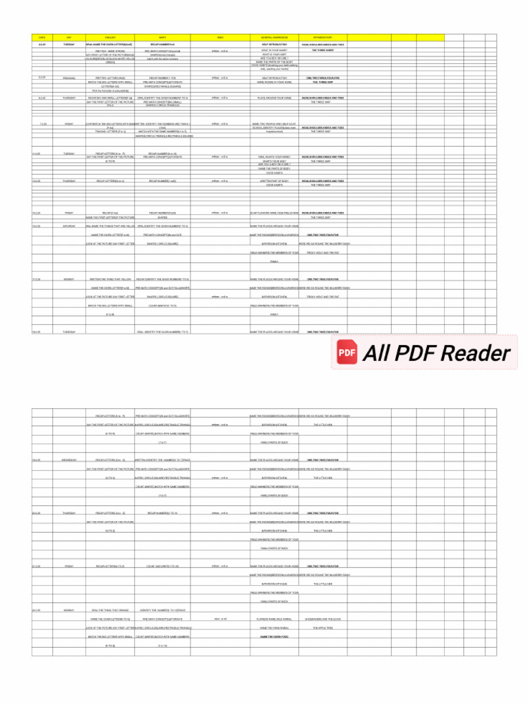Pre Nur-Planner | PDF