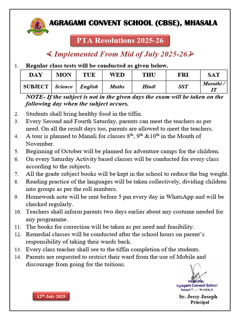Pta Resolutions 2025-26 | PDF