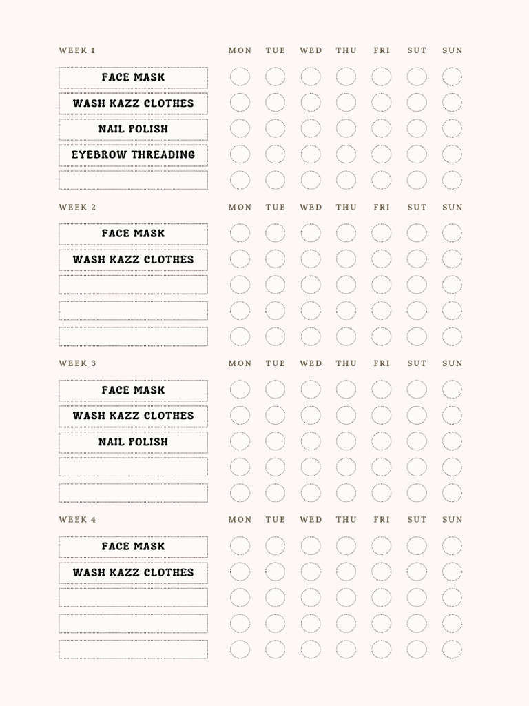 Pastel Pink Simple Minimal Monthly Weekly Habit Tracker Planner | PDF