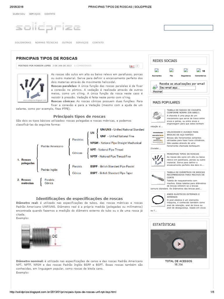 2 - Catalogo Roscas | PDF | Parafuso | Engenharia Mecânica
