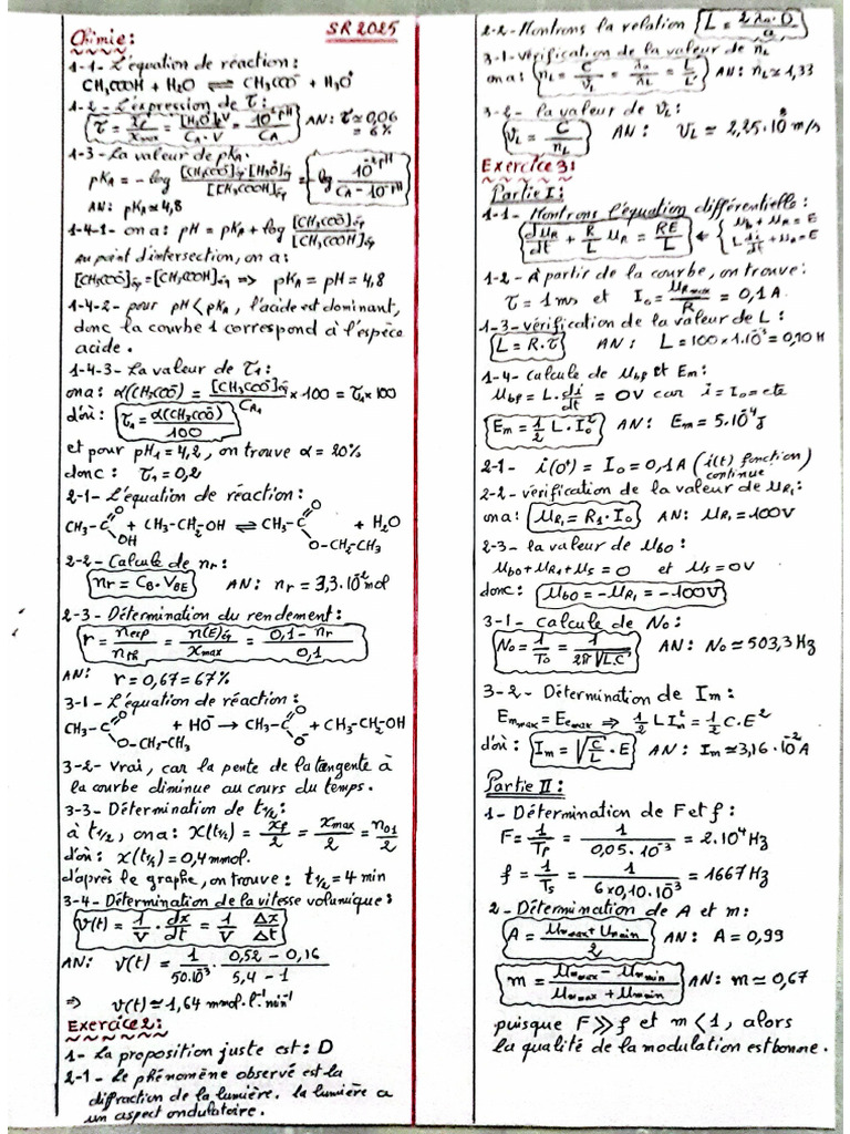 Correction SR 2025 PC | PDF
