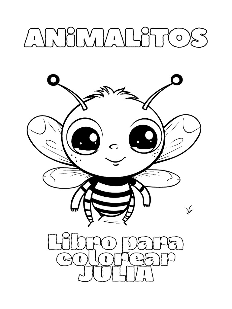 Documento A4 Láminas Dibujos Animales Contorno Lineal Ilustrado Blanco y Negro | PDF