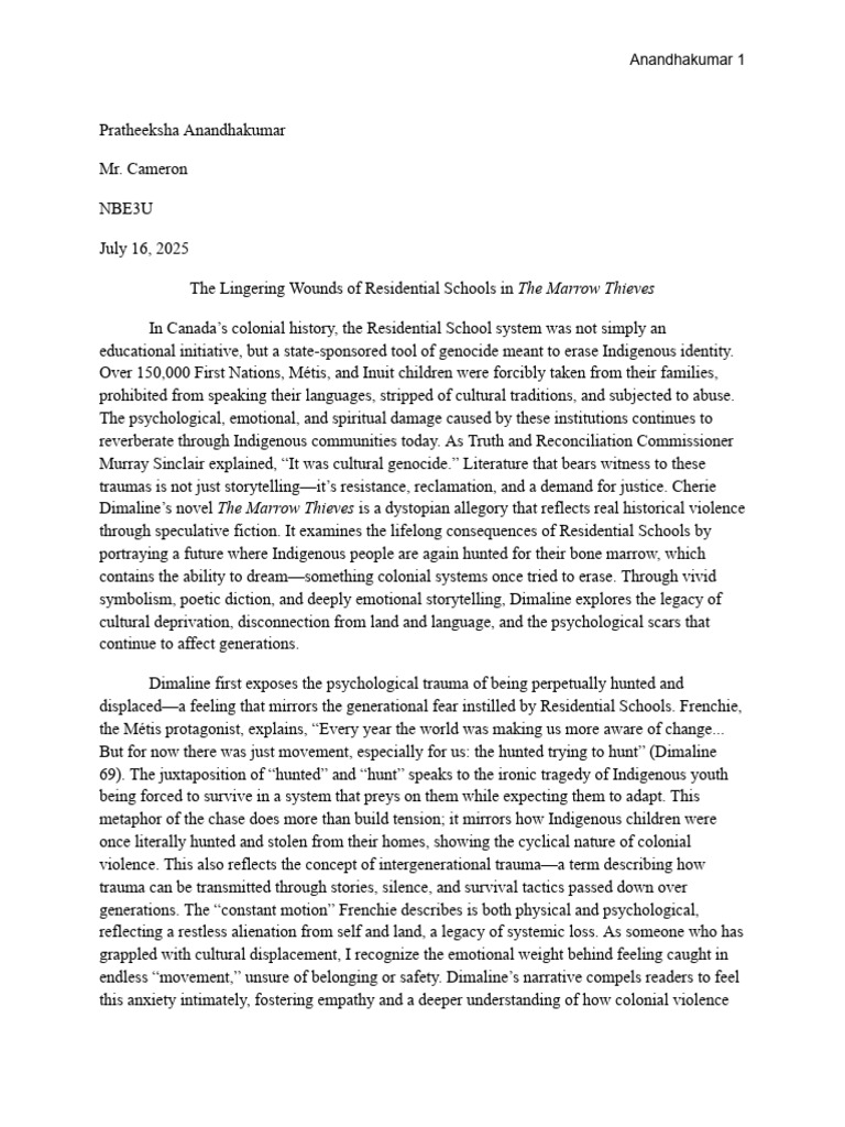 NBE3U Literary Essay Submission | PDF
