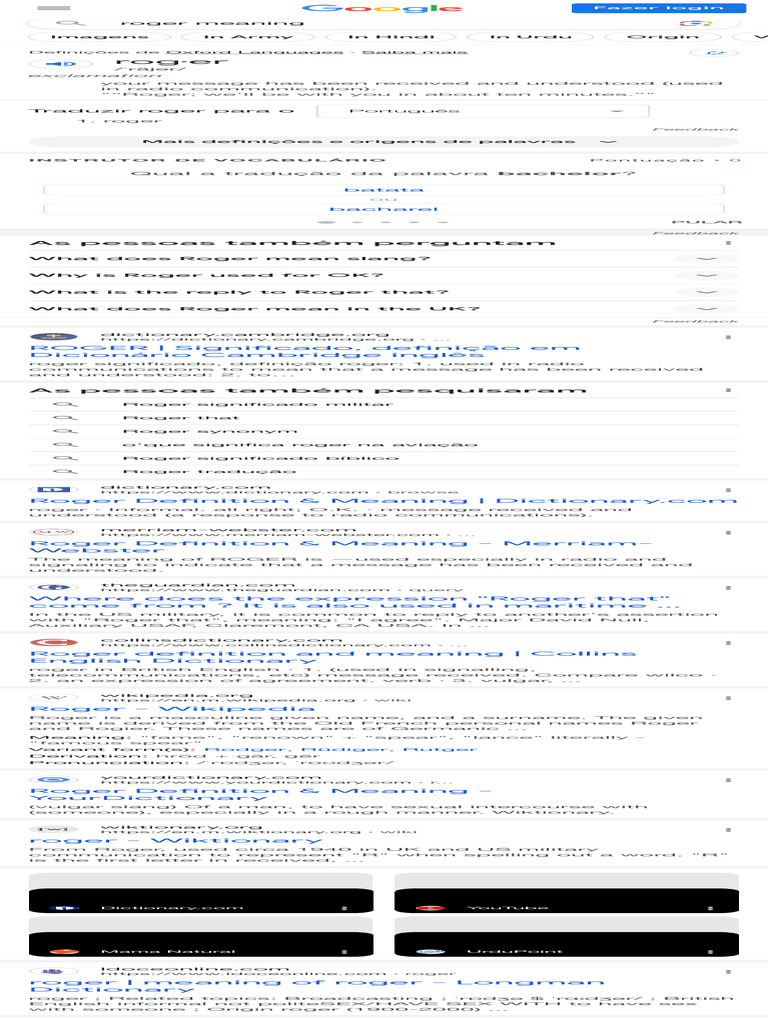 Roger Meaning - Pesquisa Google | PDF | Linguistics | Lexicography