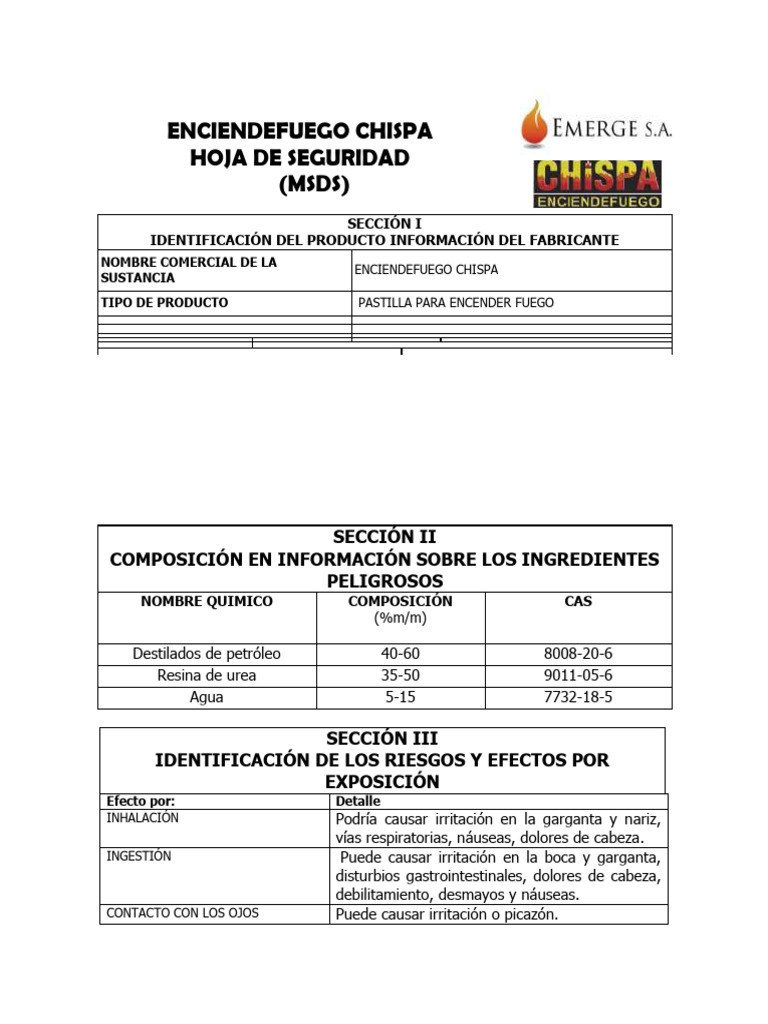 Enciendefuego Chispa | PDF | Agua | Residuos