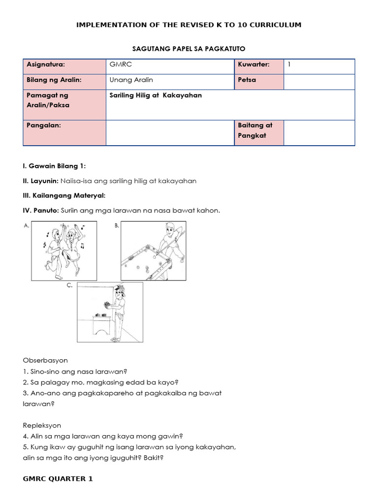 GMRC w2 Worksheet | PDF