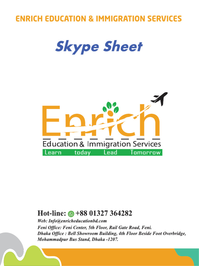Skype Sheet For Enrich Education | PDF