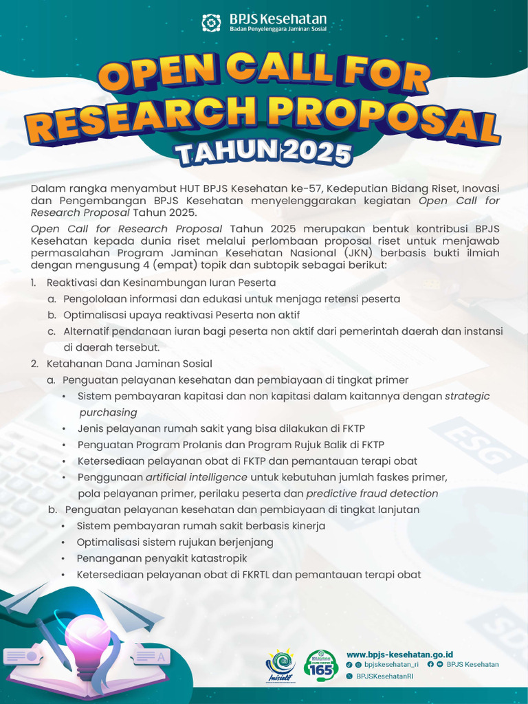OPEN CALL FOR RESEARCH PROPOSAL 2025 BPJS Kesehatan | PDF