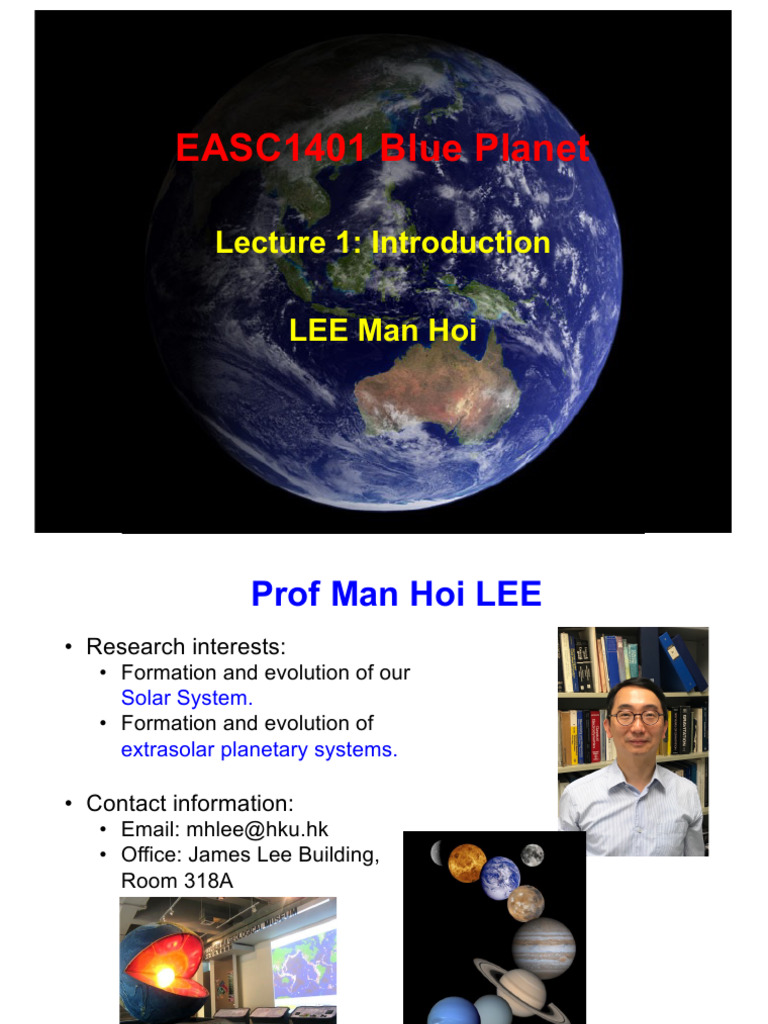 EASC1401: Earth System Science Overview | PDF | Earth | Volcano