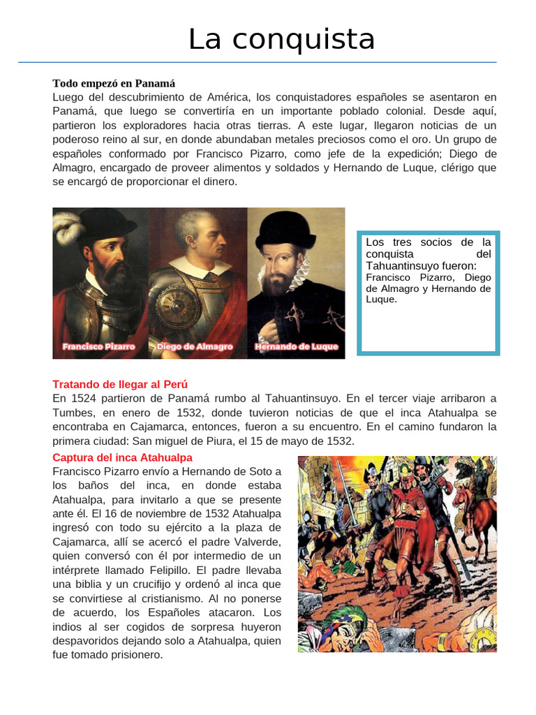 La Conquista 3B | PDF | Francisco Pizarro | Colonización española de ...