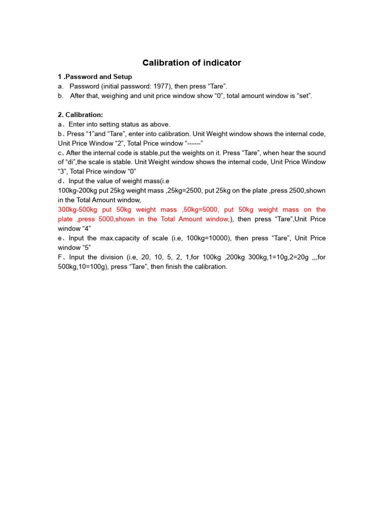 Calibration Price Scale Mkcells | PDF