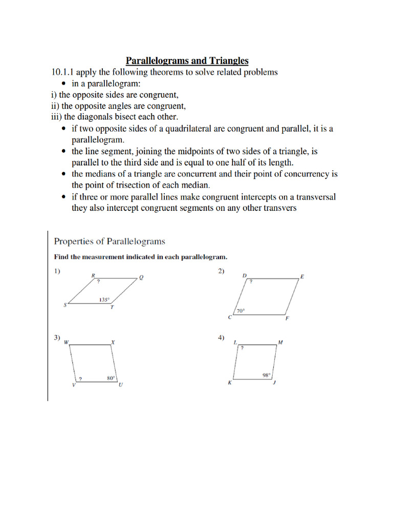 Parallelogram and Triangle | PDF