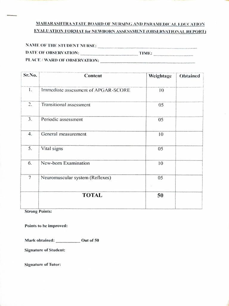CHN Evaluation Format | PDF