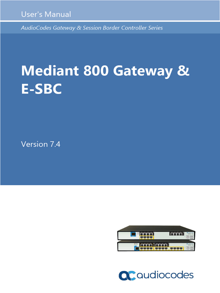 Mediant 800 Gateway e SBC Users Manual Ver 74 | PDF | Command Line ...