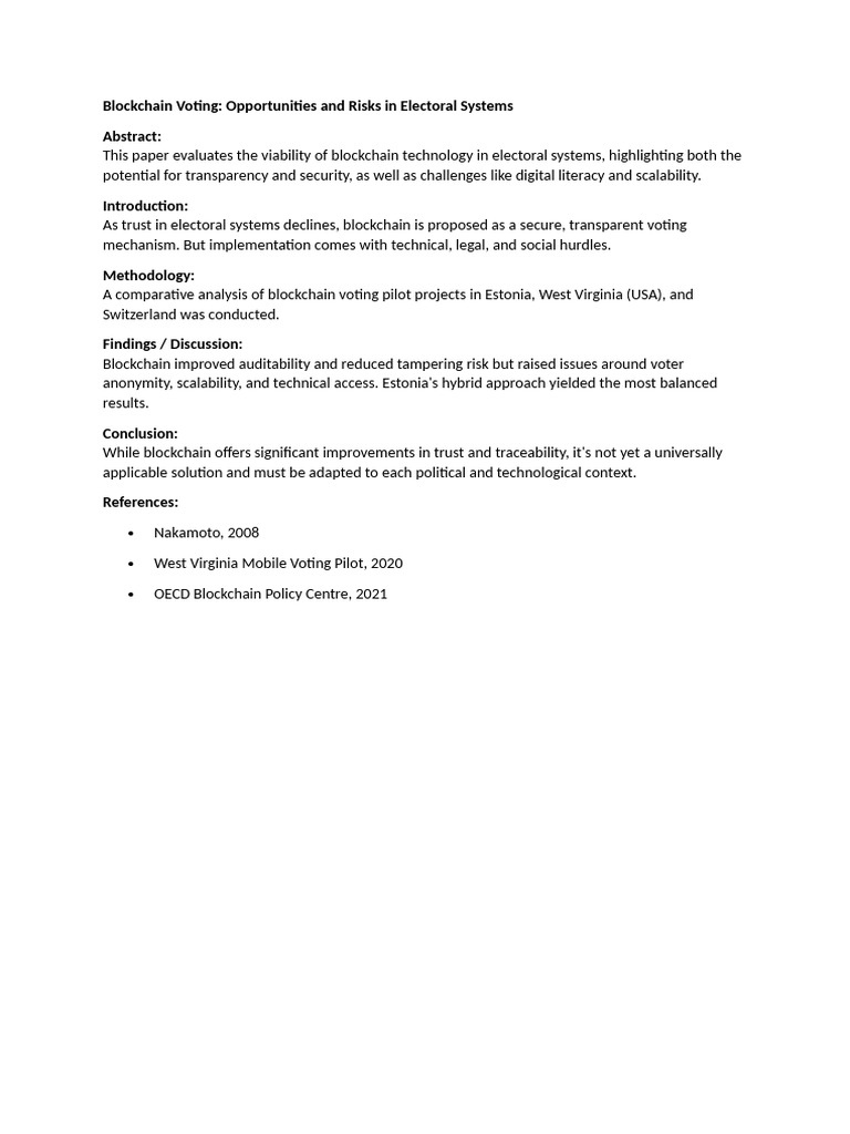 Blockchain Voting | PDF