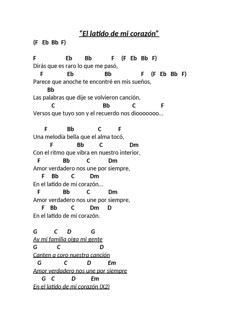 El Latido de Mi Corazón | PDF