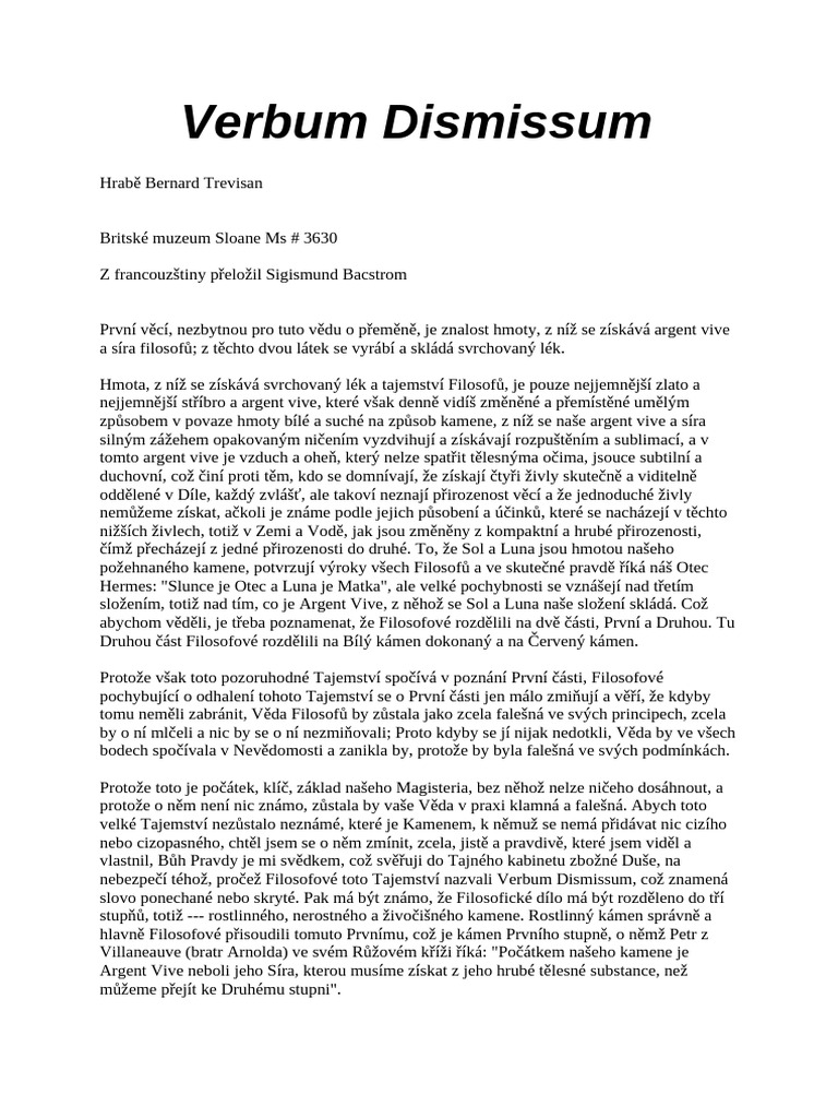 Verbum Dismissum - Trevisan | PDF