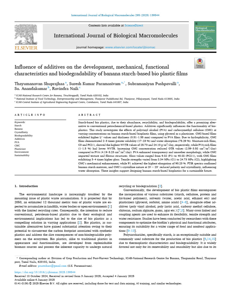 International Journal of Biological Macromolecules | PDF | Organic ...