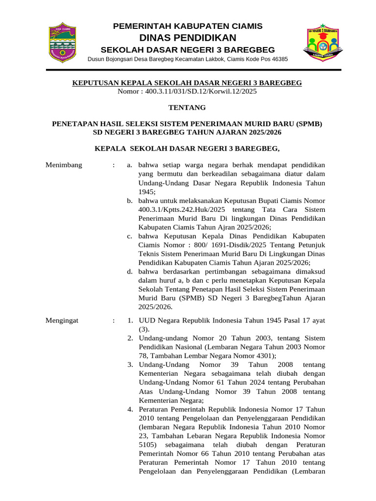 3 Brg_penetapan Spmb | PDF