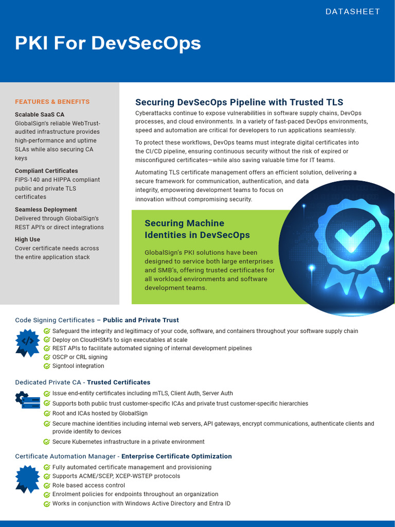 GlobalSign PKI Solutions for DevSecOps | PDF | Public Key Certificate ...