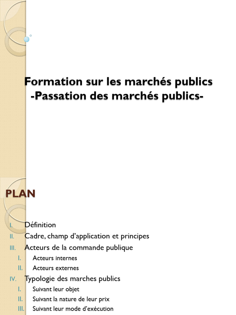 Formation Sur Les Marchés Publics TSGO 2023 | PDF | Marché (Économie)