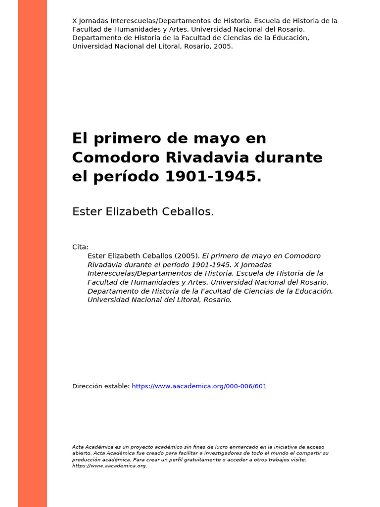 Ester Elizabeth Ceballos (2005) - El Primero de Mayo en Comodoro ...