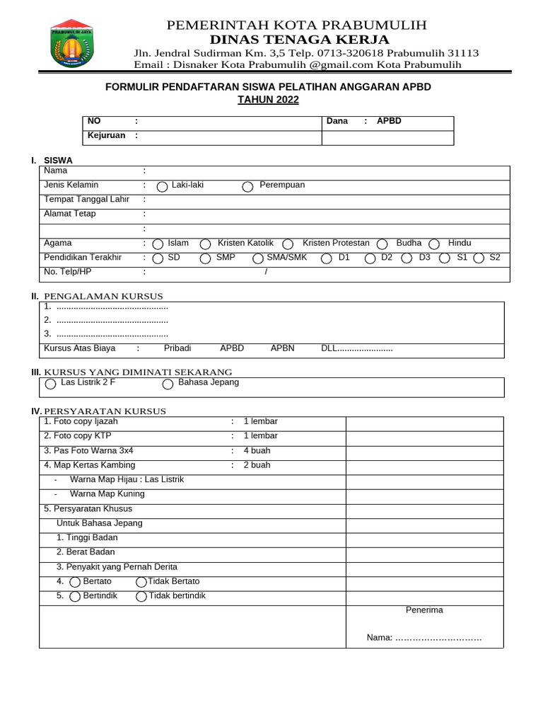 Formulir - 2022 | PDF