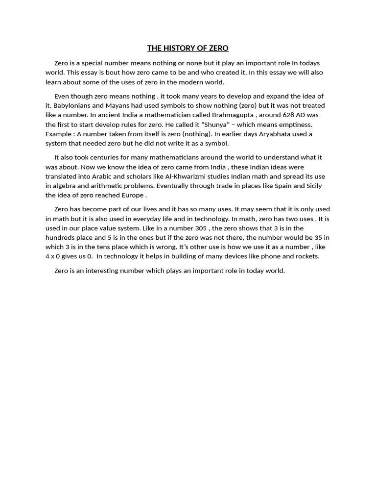 The Evolution of Zero's Concept | PDF
