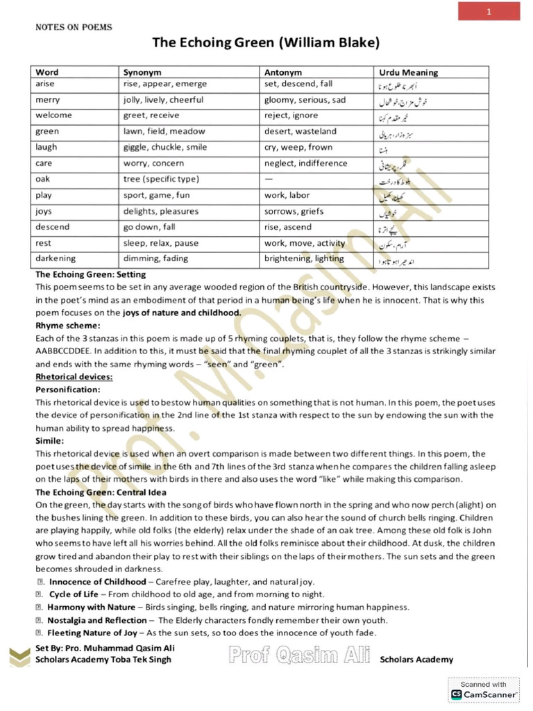 1st Year Eng CH 6 Notes | PDF