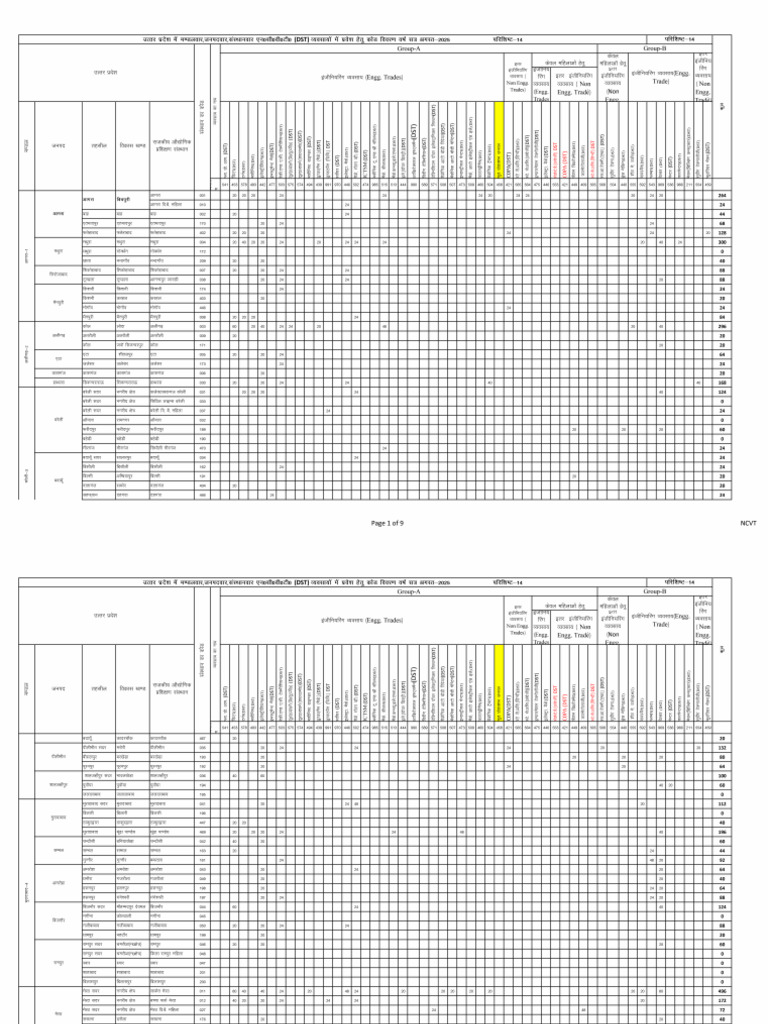 Seatmatrix NCVT DST | PDF