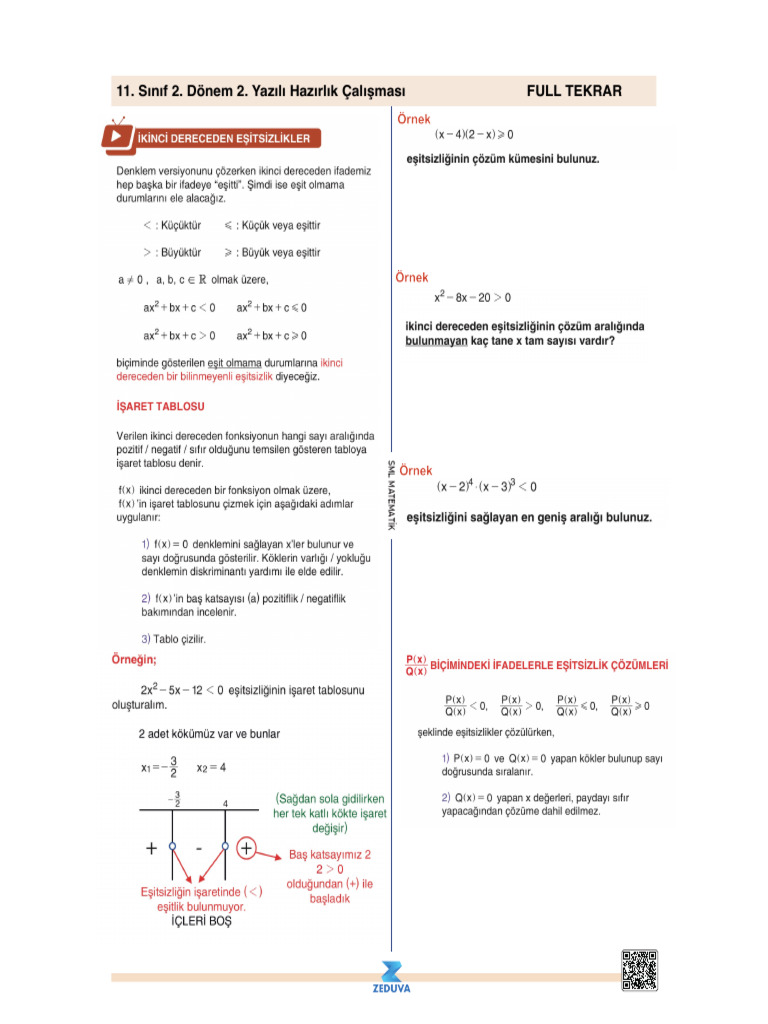 11.sinif-matematik-2.donem-2.yazili-genel-tekrar | PDF