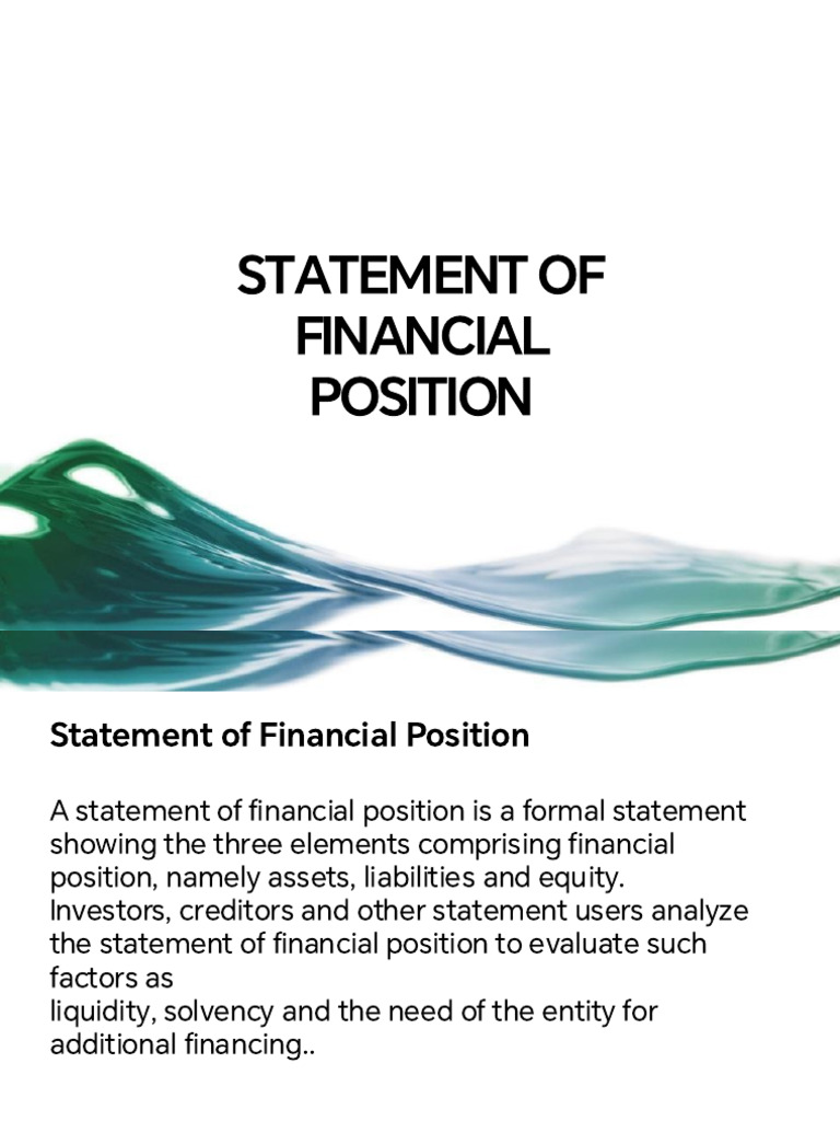 Understanding Financial Position Statements | PDF | Balance Sheet ...