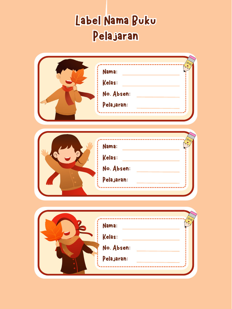 Label Nama Buku Tulis Printable | PDF