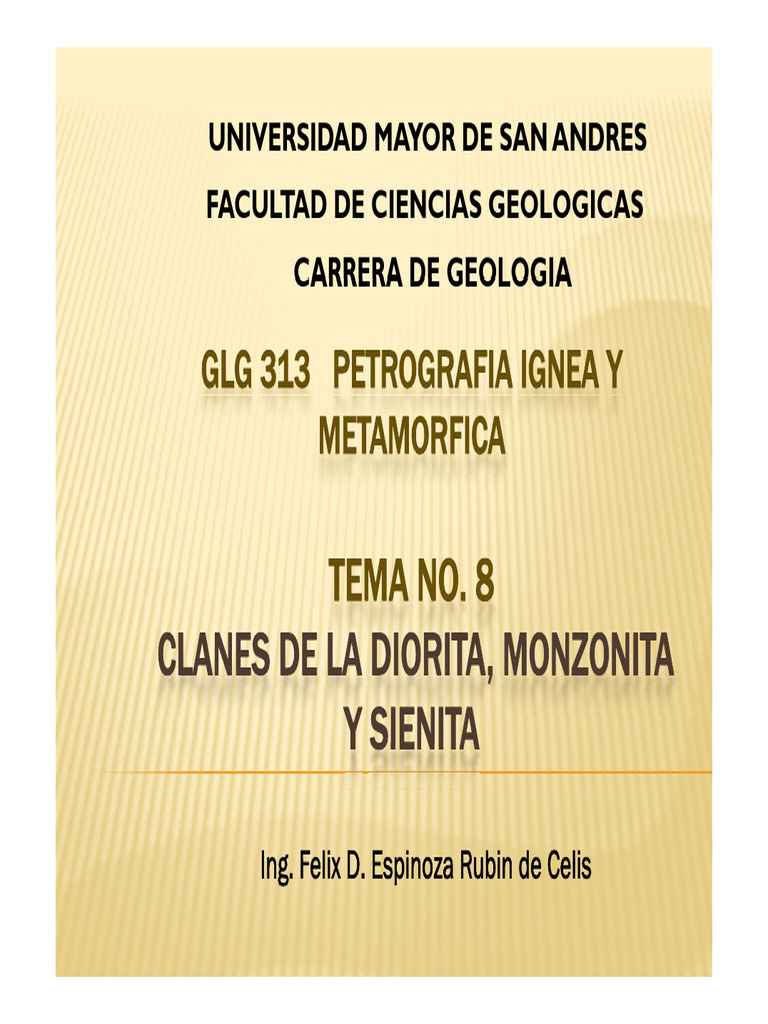 Clanes de Diorita, Monzonita y Sienita | PDF | Minerales | Petrología