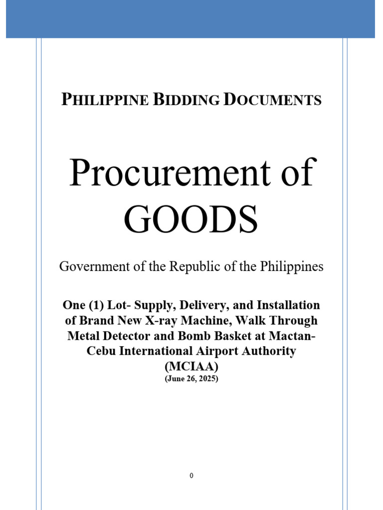 Procurement of Goods: Hilippine Idding Ocuments | PDF