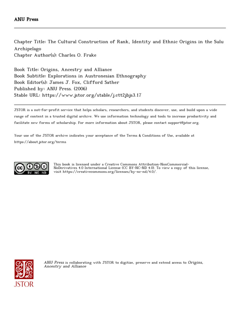 2006 - Frake - The Cultural Construction of Rank, Identity and Ethnic ...
