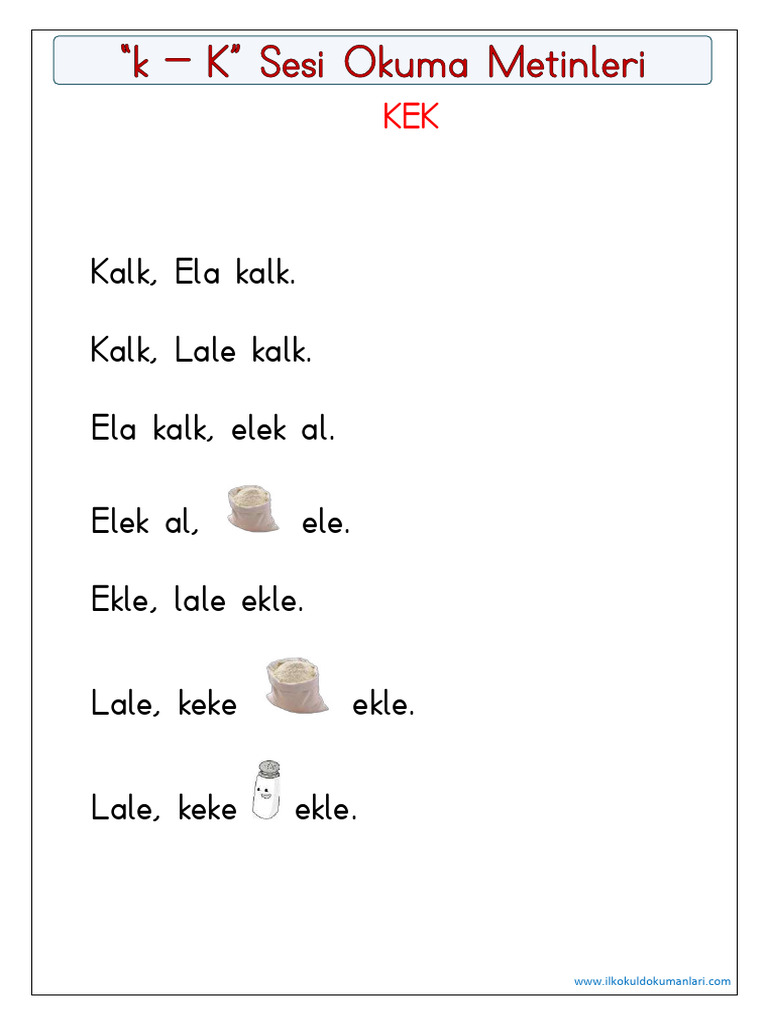 1.sinif K Sesi Okuma Metinleri | PDF