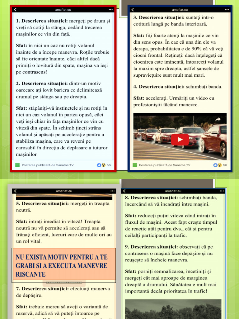 Sfaturi Auto Soferi Presentation Nou - Odp (Repaired) | PDF