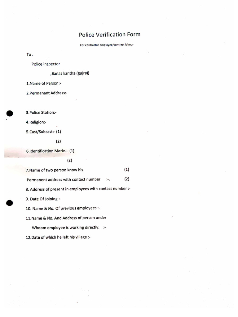 Police Varification | PDF