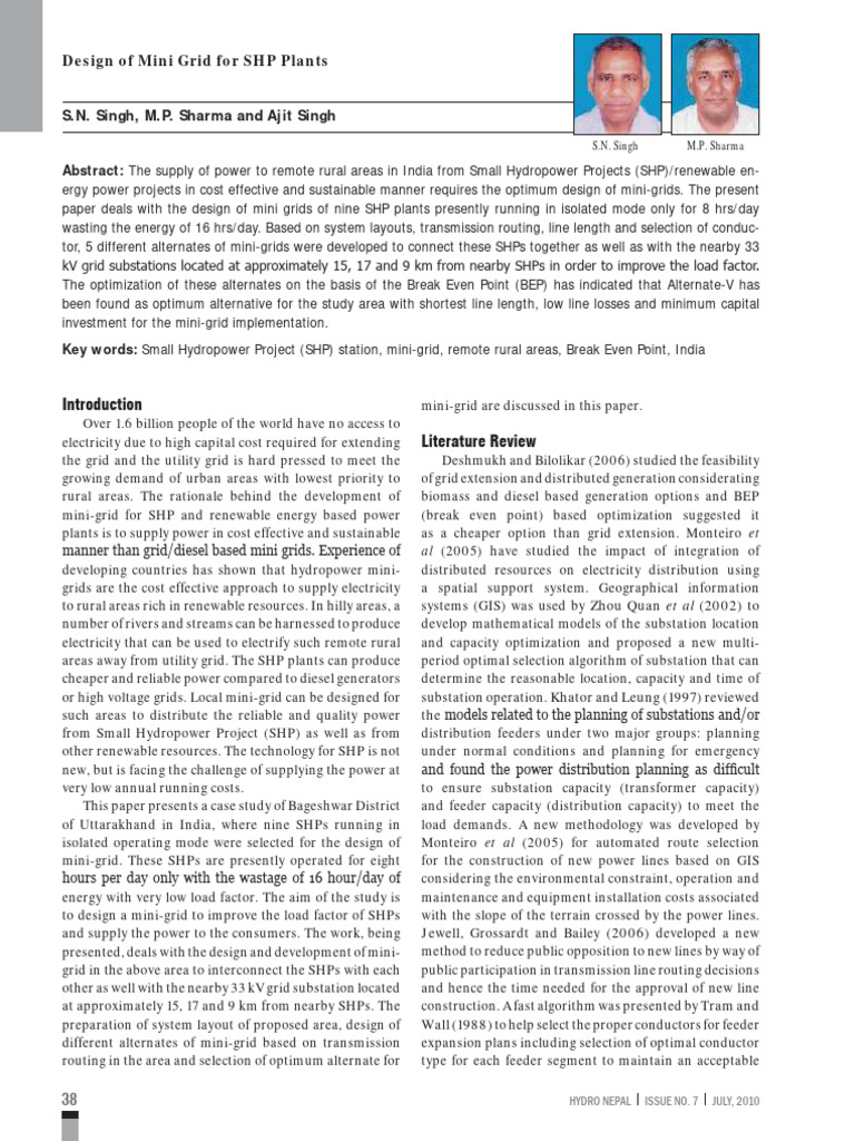Mini-Grid Design for SHP in India | PDF | Electric Power Transmission ...